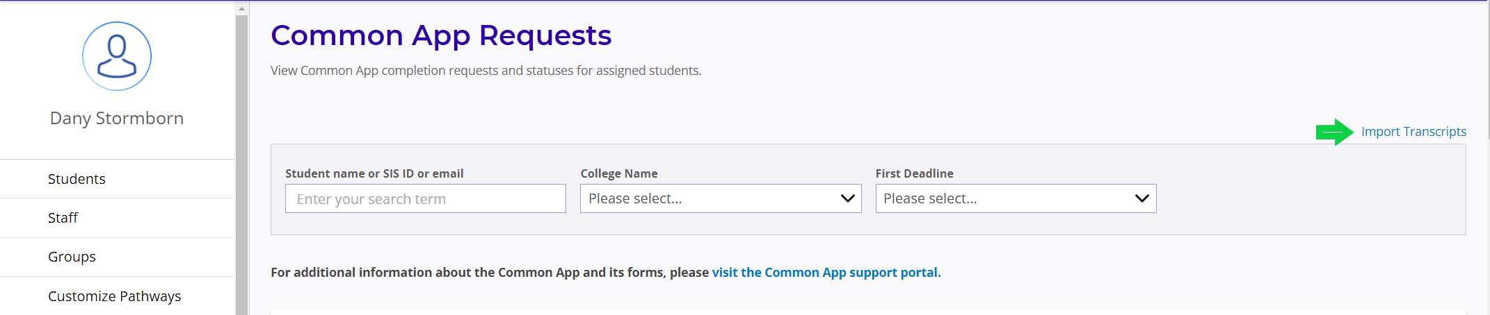 Bulk Transcript Upload for Common App – MajorClarity